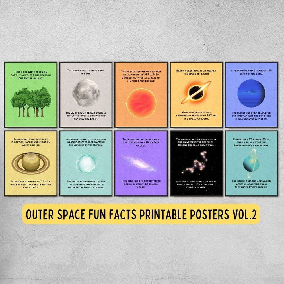 Outer Space Fun Facts Posters - Delivers Instantly – Eggcellent Educator